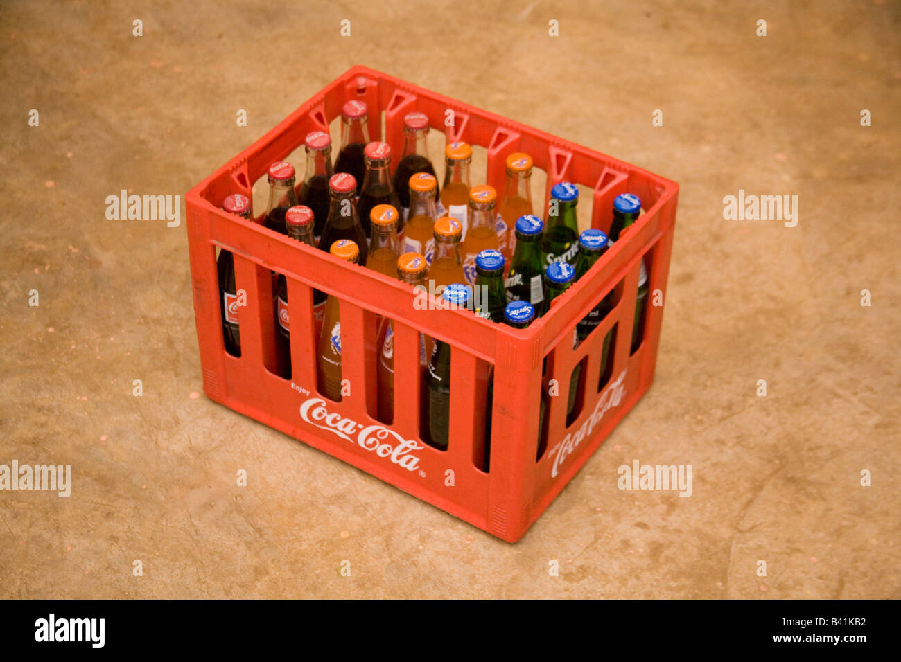 Crate of bottles of soft drinks Zambia Africa Stock Photo - Alamy