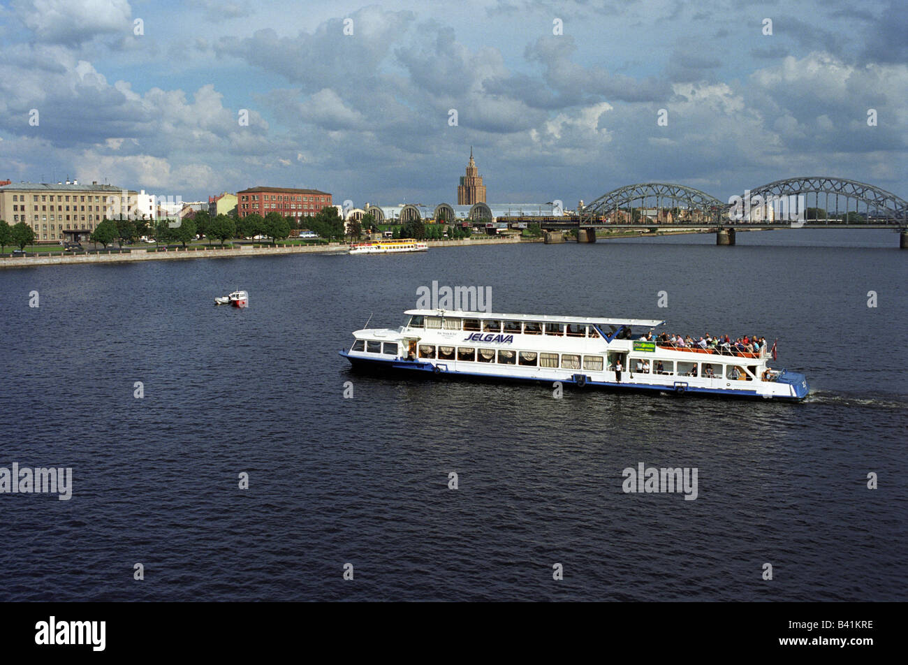 Cruise ship on the Daugava river in Riga, Latvia Stock Photo - Alamy