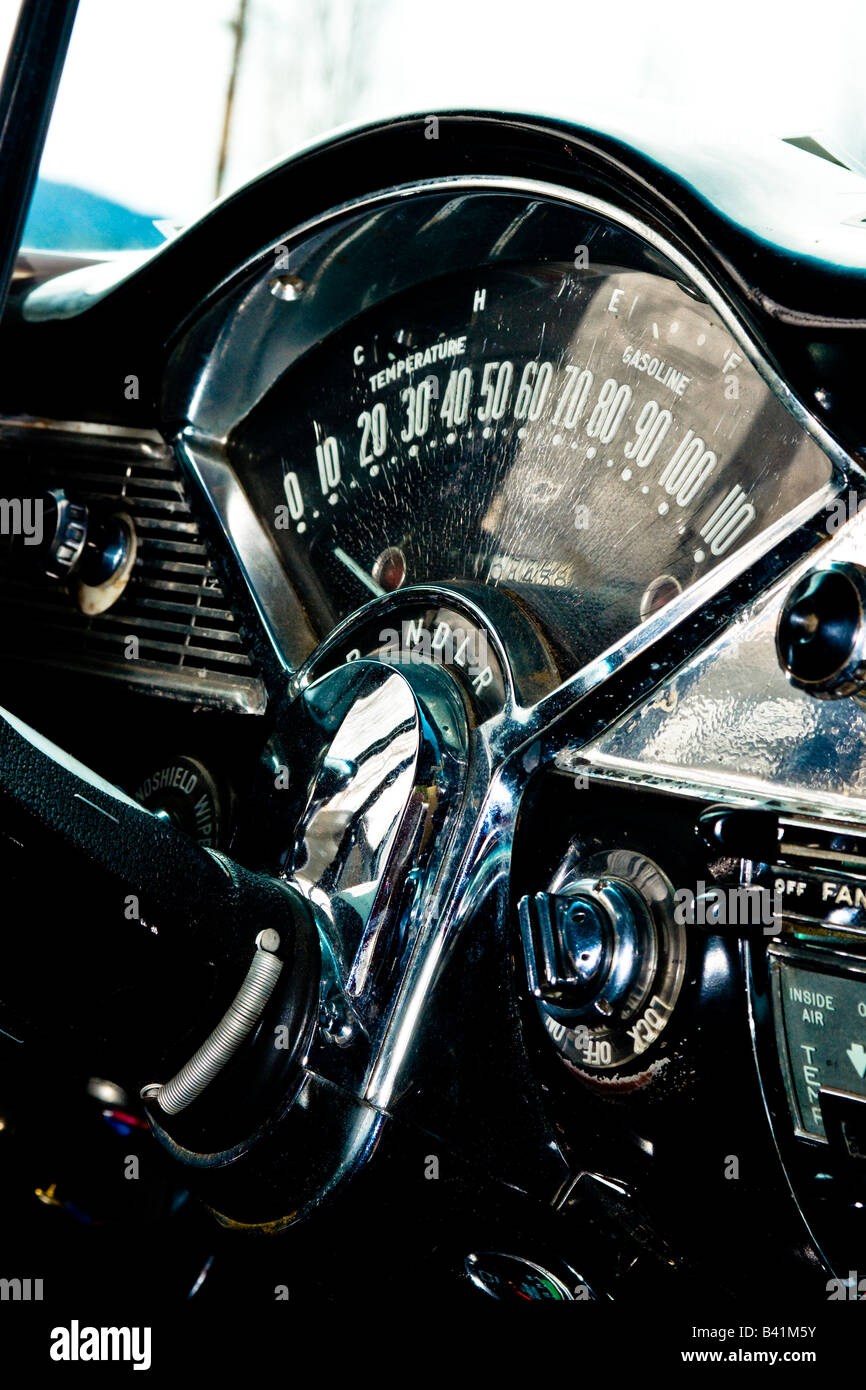 Classic old Chevrolet instrument panel Stock Photo - Alamy