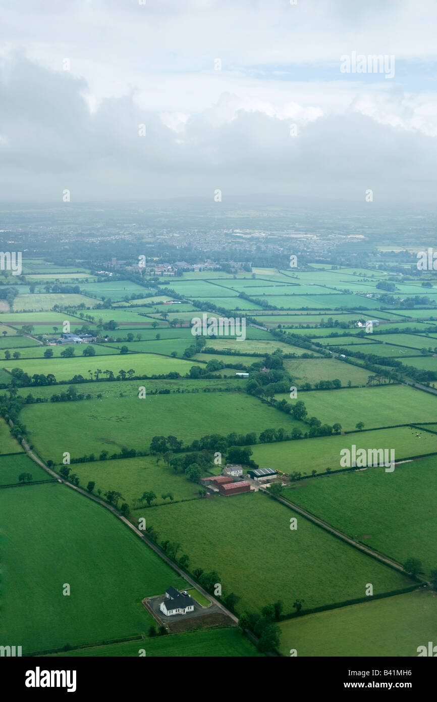 Aerial view of the horizon above Ireland from an airplane Stock Photo ...