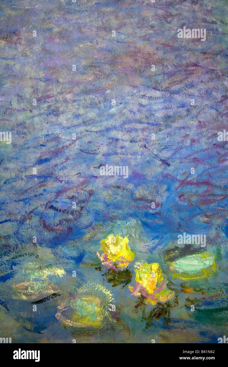 Detail of Water Lily Nympheas series painted by Claude Monet at Musee ...