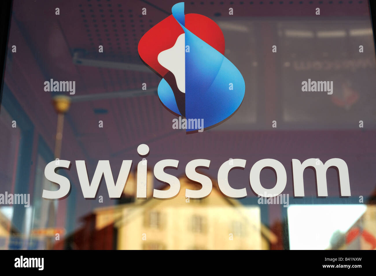 Telephone booth with swisscom logo on it Stock Photo - Alamy