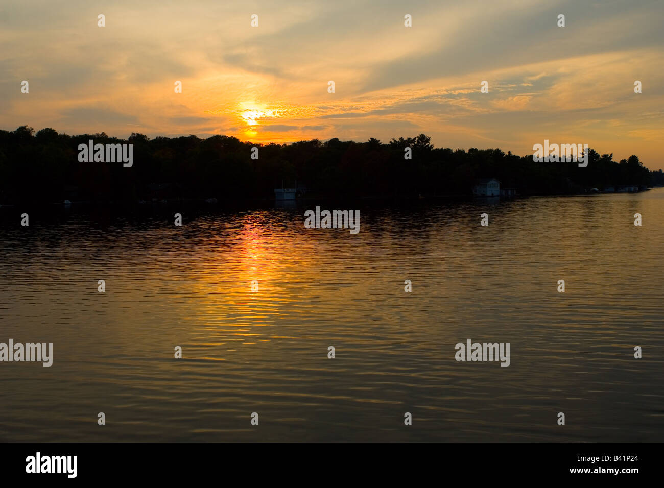Sunset over Lake Muskoka Ontario Canada Stock Photo - Alamy