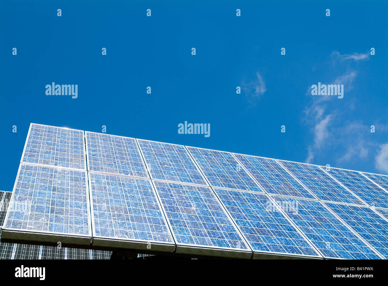 Solar Cells and sky with clouds Stock Photo - Alamy