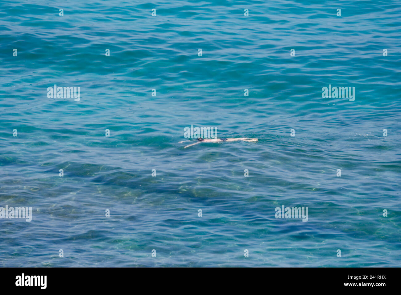 deep ocean with lonely swimmer - mediterranean sea Stock Photo - Alamy