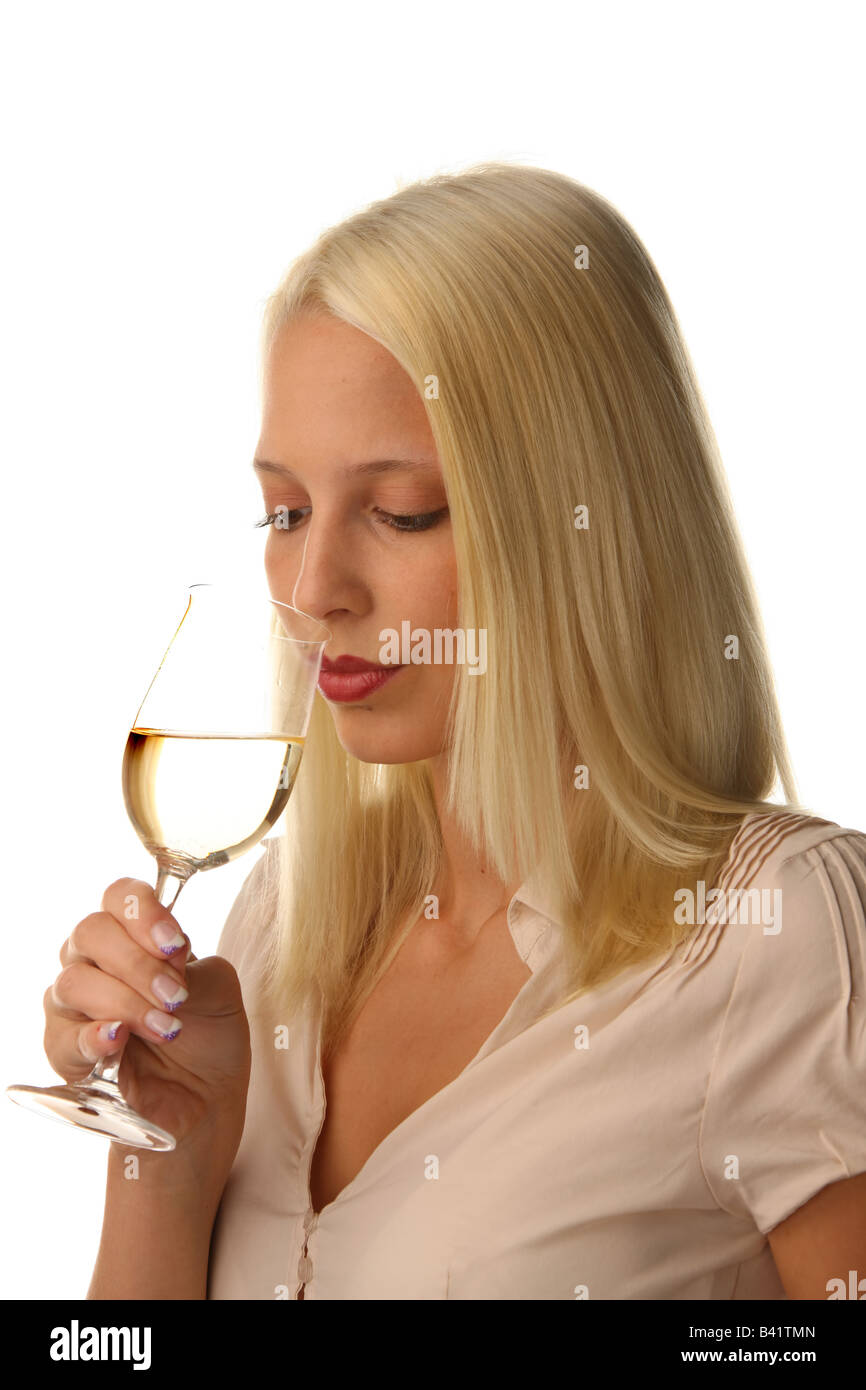 Women with white wine Stock Photo - Alamy
