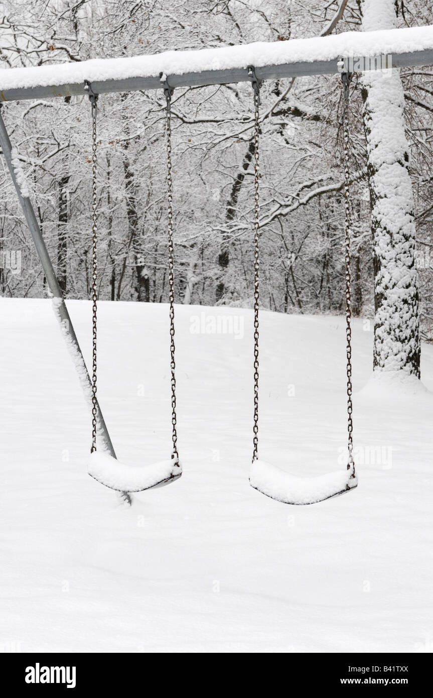 Abandoned playground snow hi-res stock photography and images - Alamy