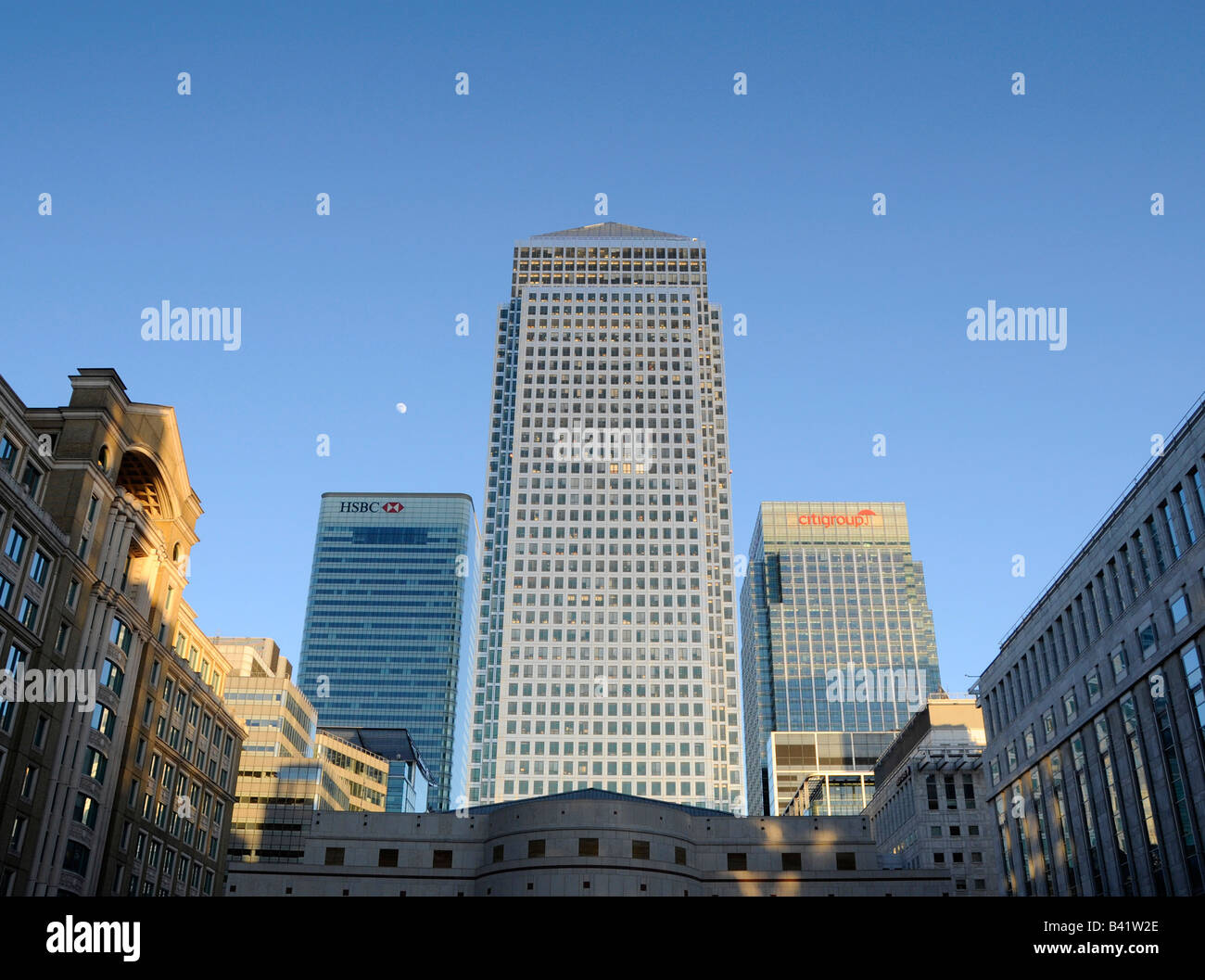Thre three tallest skyscrapers in Canary Wharf, London, UK Stock Photo ...