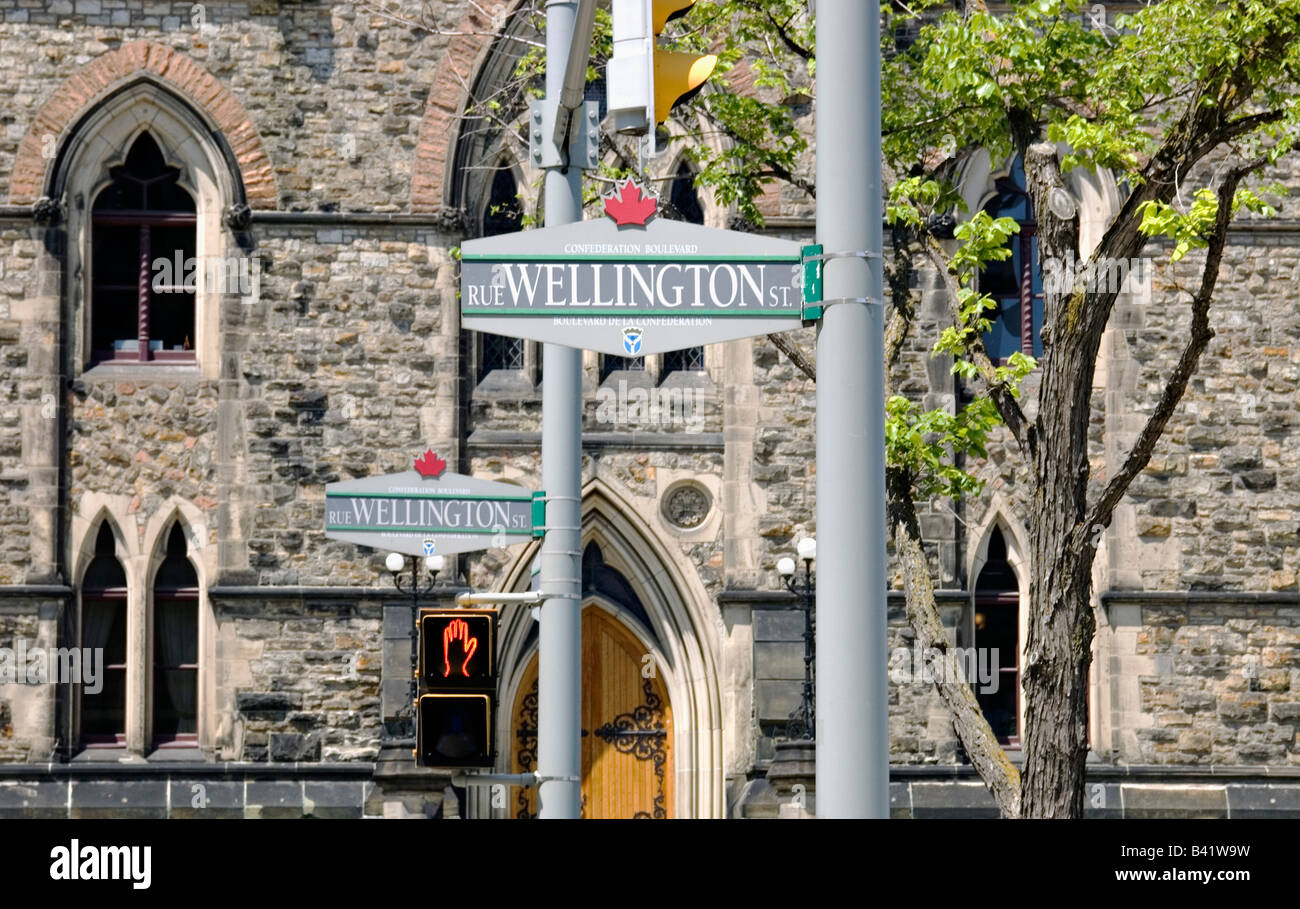 Rue wellington street signs Stock Photo - Alamy