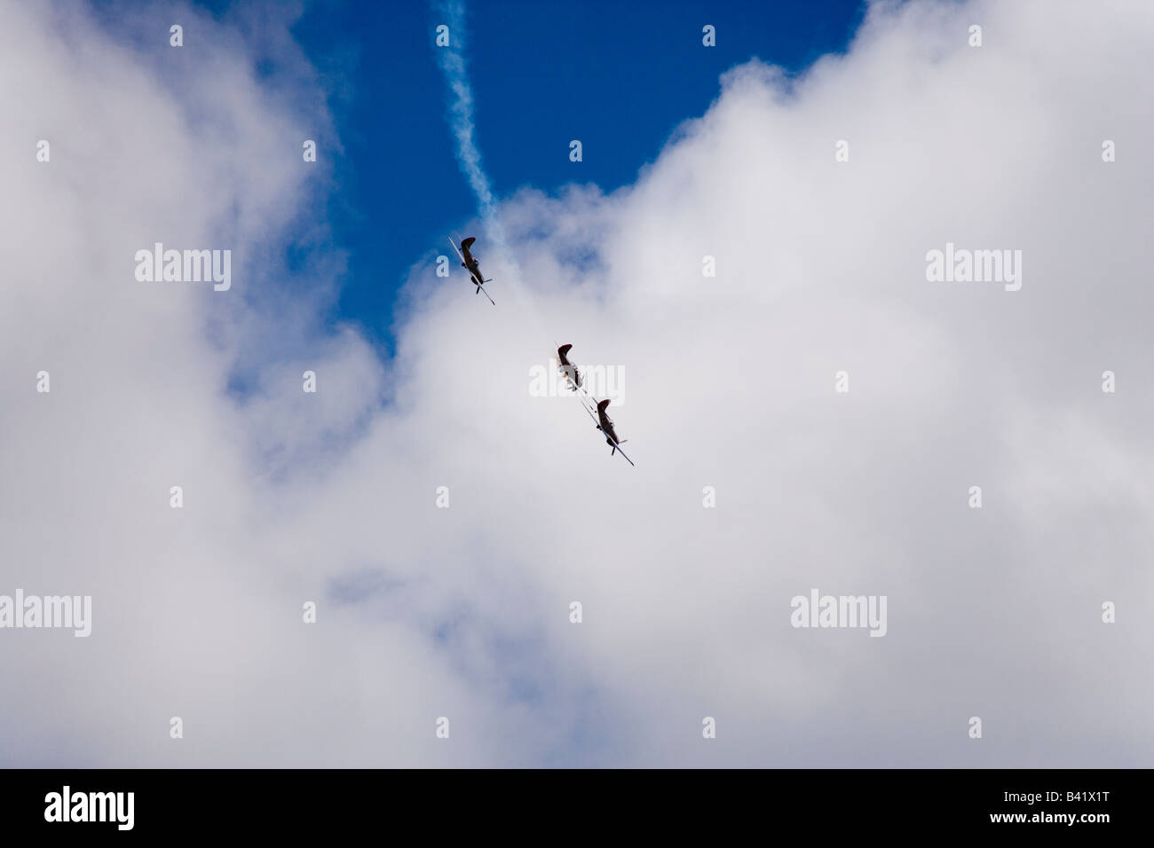 The Yakovlev aerial display team over the Mersey River at Liverpool at ...