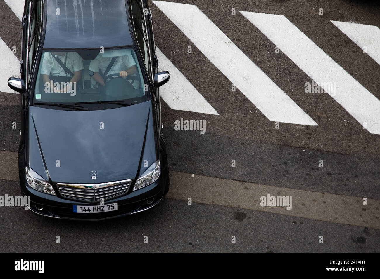 Car at Pedestrian Crossing Stock Photo - Alamy