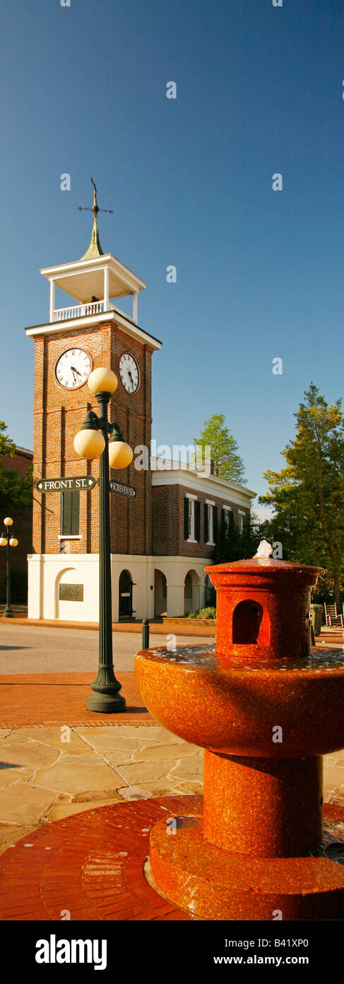 Fountain and Bell tower, Historic Georgetown, South Carolina Stock ...