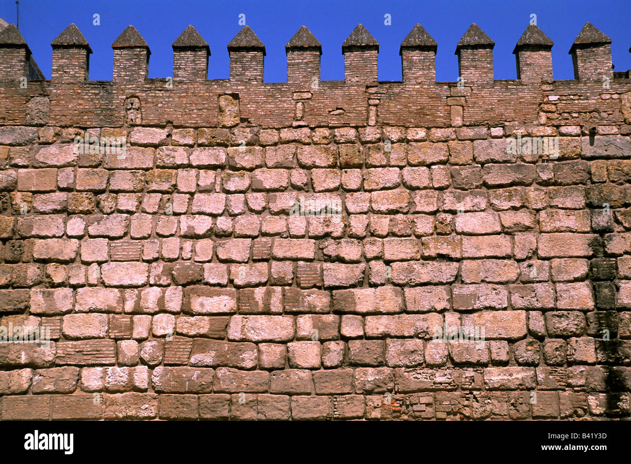 Spain, Seville, Alcazar walls Stock Photo - Alamy
