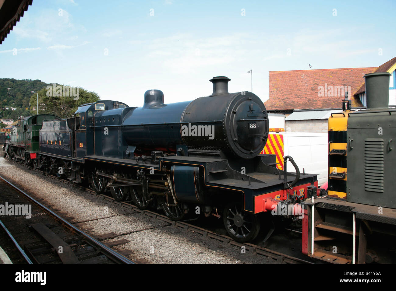 steam train on minehead station somerset Stock Photo - Alamy