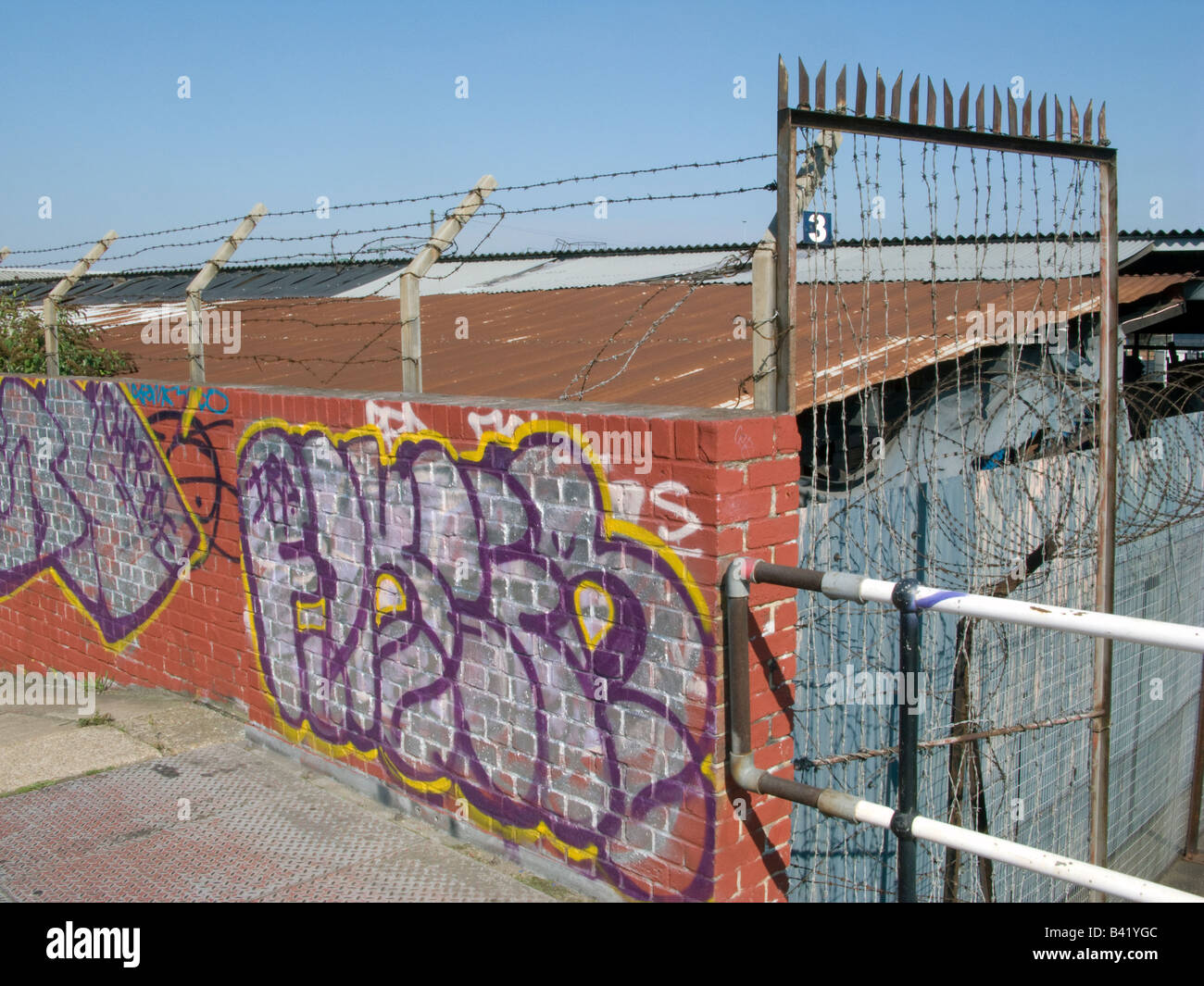 UK OLD FACTORIES BY LEA RIVER BY SITE OF THE FUTURE OLYMPIC PARK NEAR ...