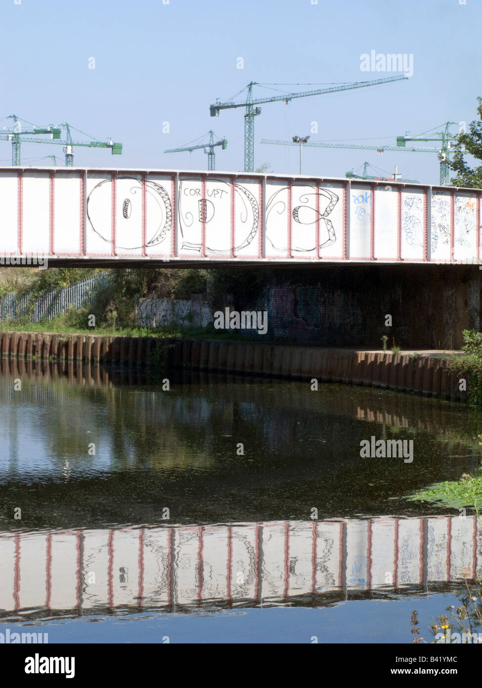 UK OLD FACTORIES BY LEA RIVER BY SITE OF THE FUTURE OLYMPIC PARK NEAR ...