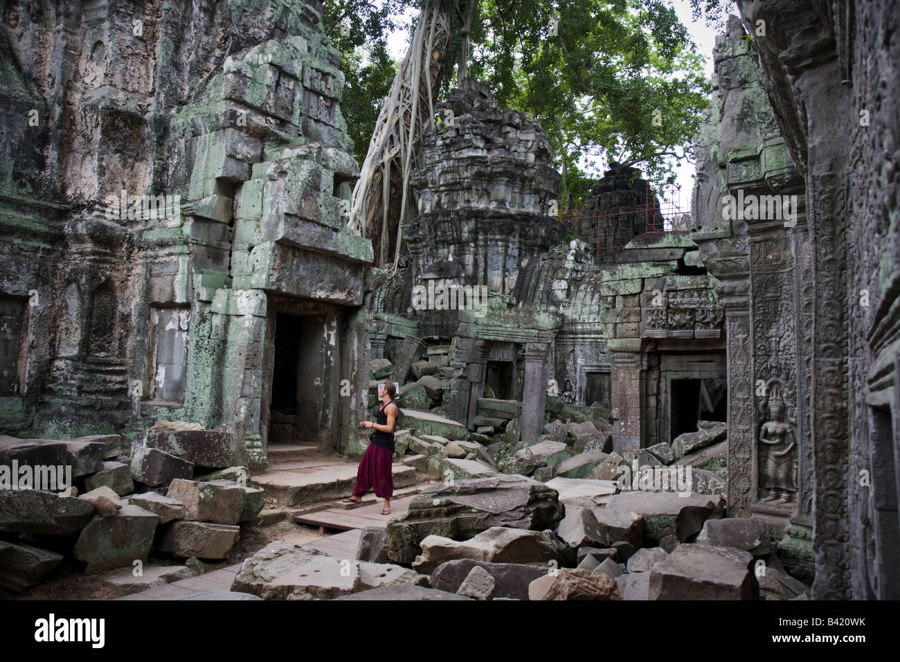 Ta Prom temple Angkor site Cambodia Stock Photo - Alamy