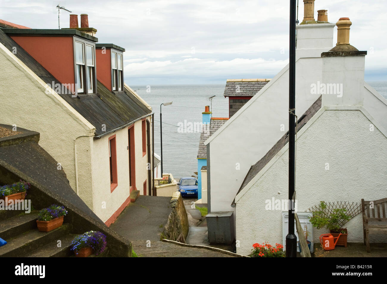 Fishing and holiday village of Gardenstown, Banff, Scotland, UK Stock ...