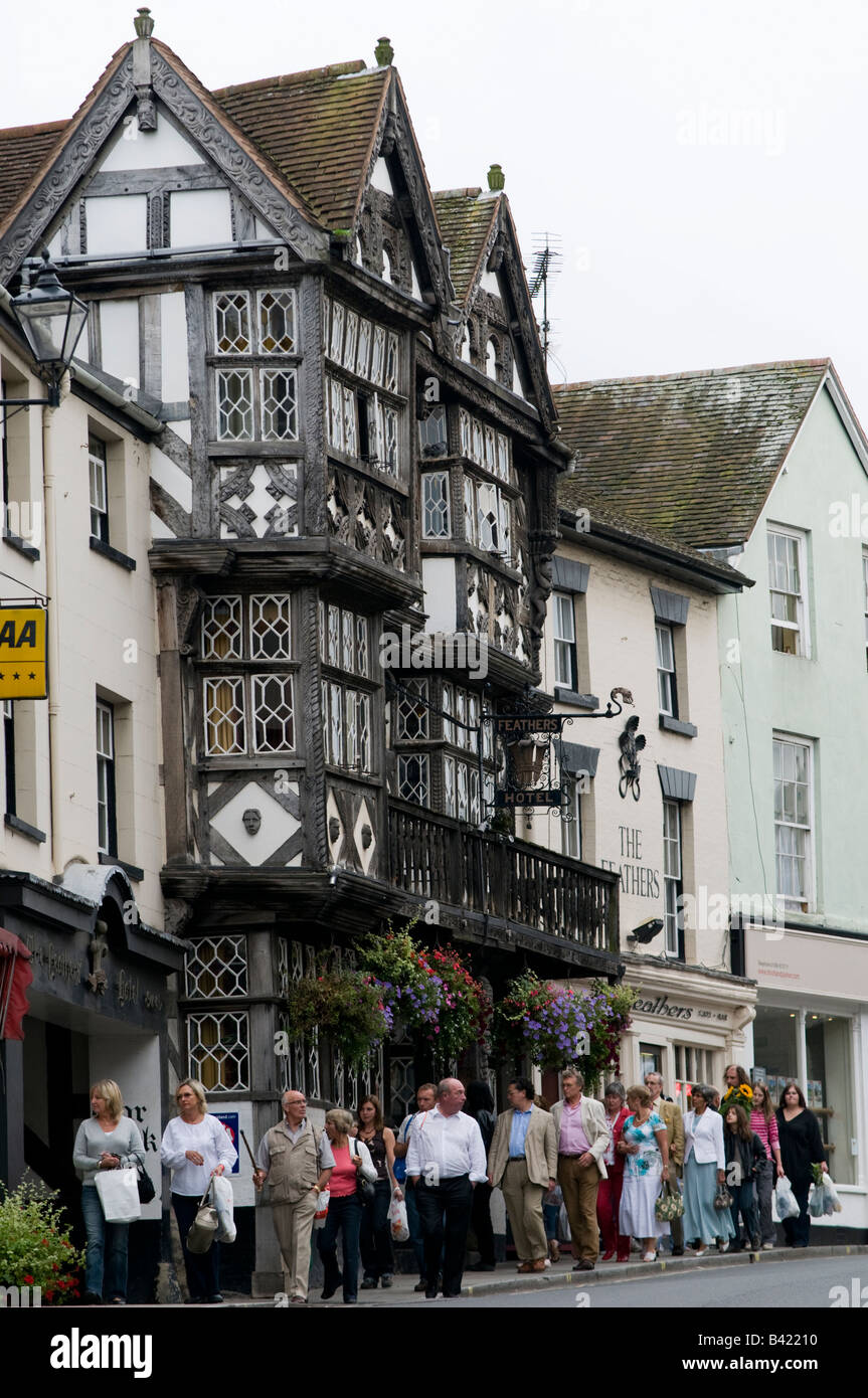 The Feathers Hotel old 'olde worlde' historic half timbered building in ...