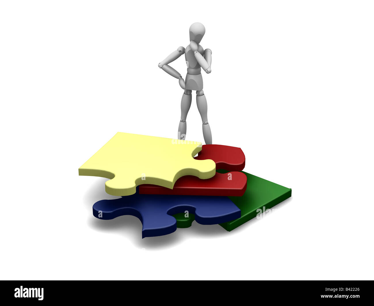 3d render of a man and a jigsaw Stock Photo - Alamy