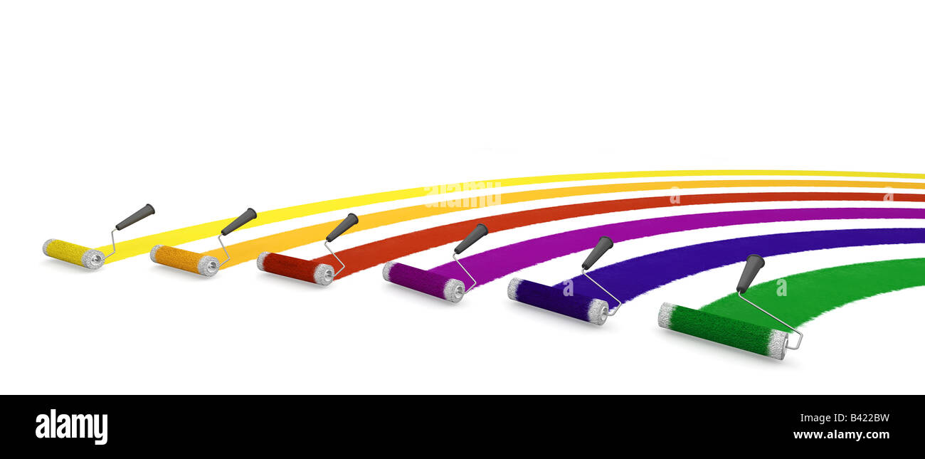 3d render paint rollers hi-res stock photography and images - Alamy