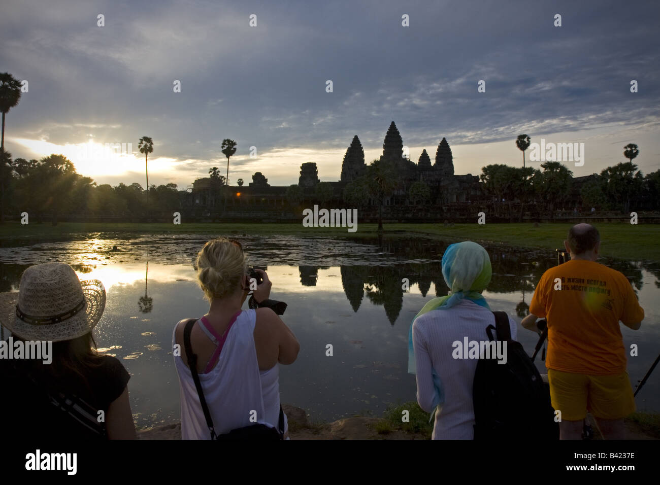 Tourists in Temple of Angkor wat Cambodia Stock Photo - Alamy