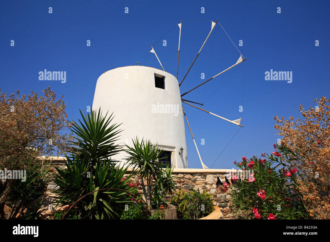 Windmill Paroikia Paros Cyclades Island Greece Stock Photo - Alamy