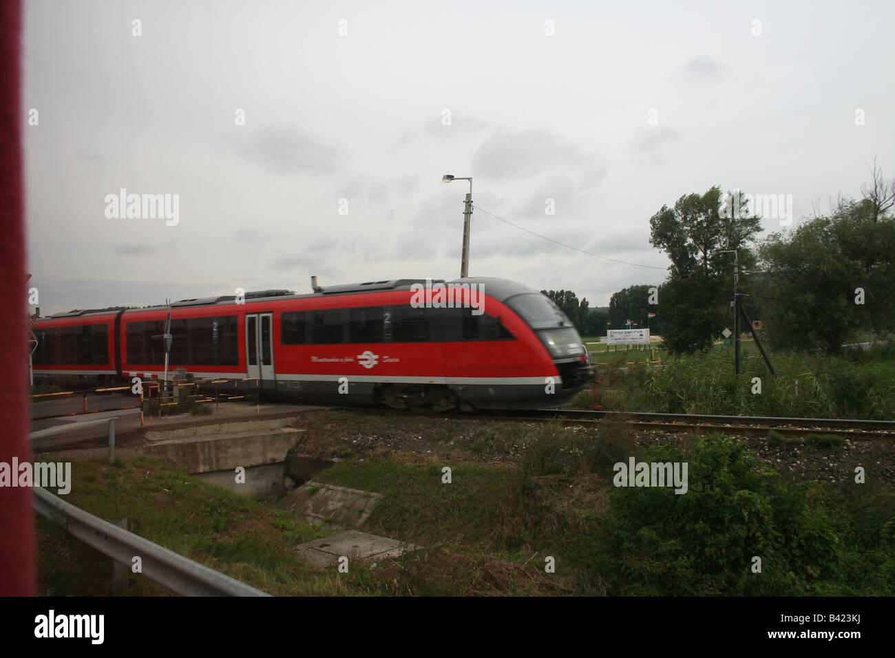 Modern railway train on the way Stock Photo - Alamy