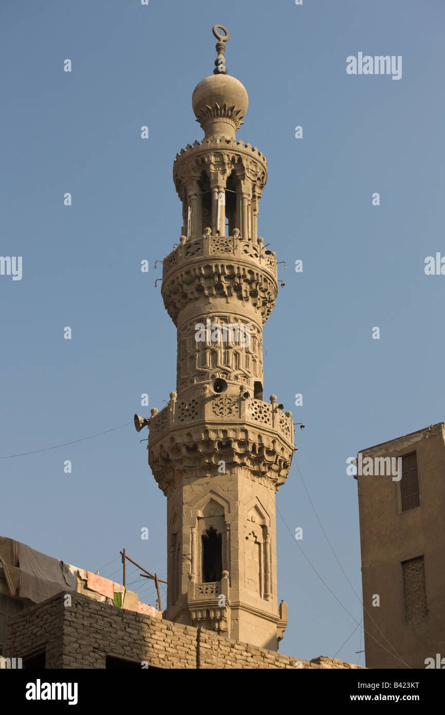 minaret of Asanbugha mosque, Cairo, Egypt Stock Photo - Alamy