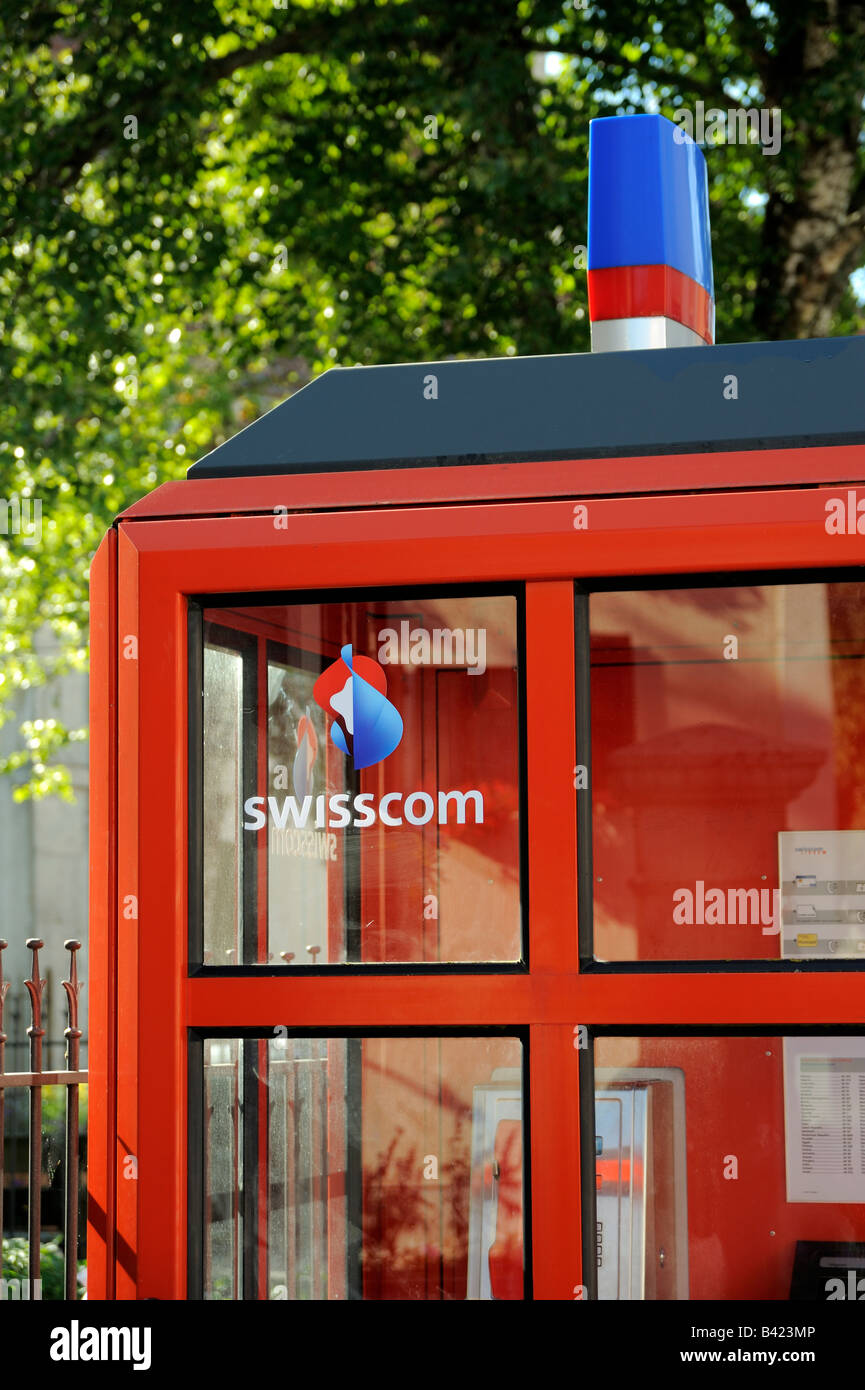 Swisscom telephone booth in La Brevine in Switzerland Stock Photo - Alamy