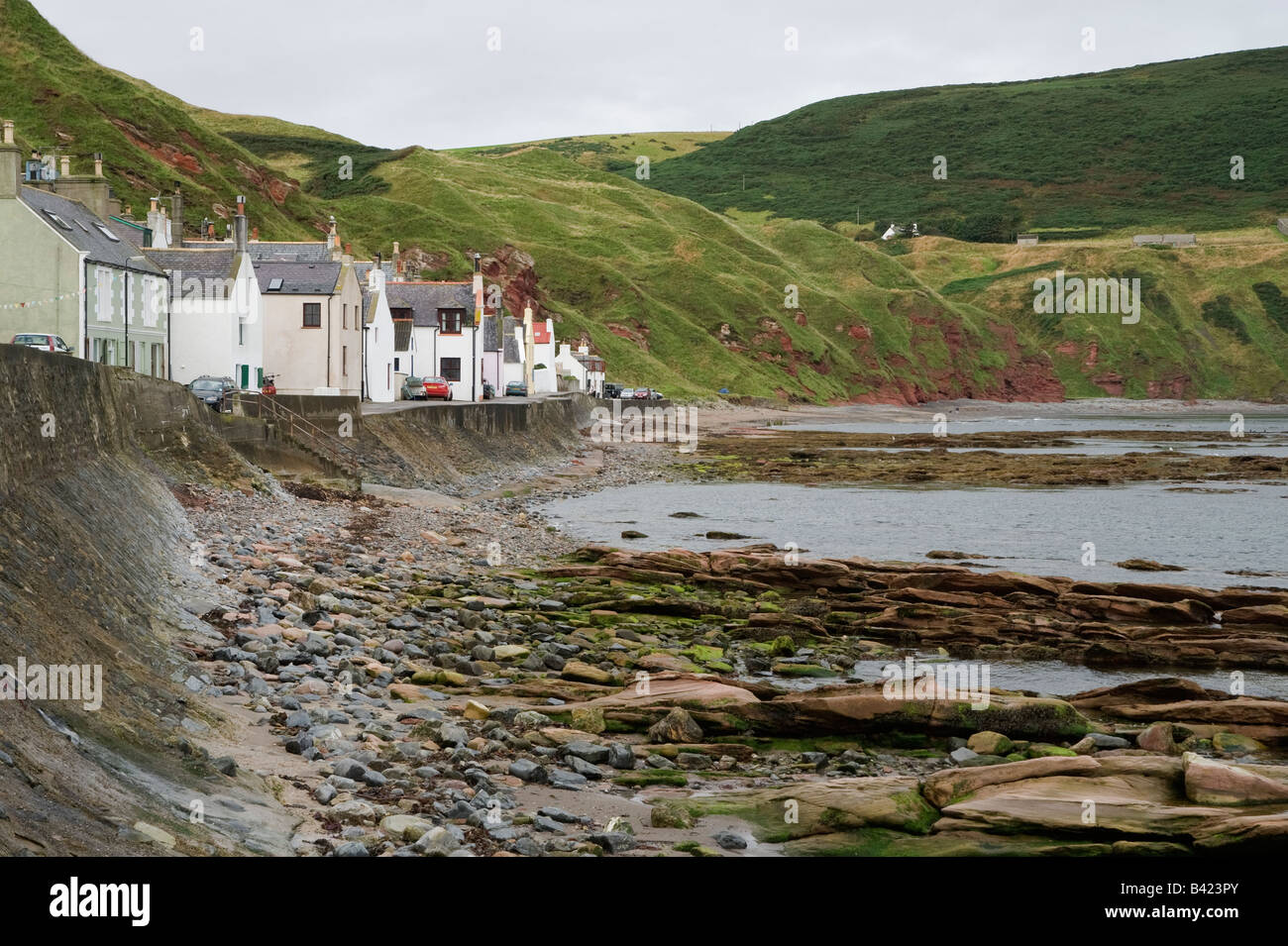 Fishing and holiday village of Gardenstown, Banff, Scotland, UK Stock ...