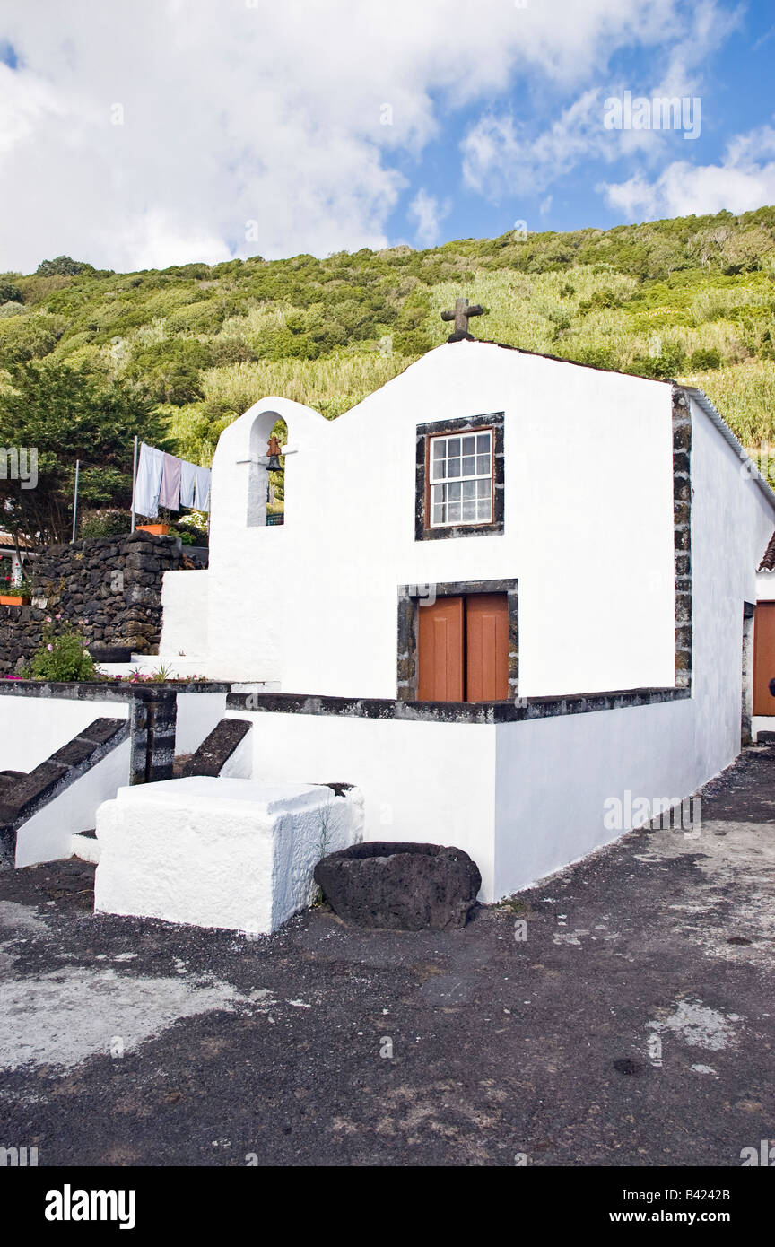 Little church in Lages do Pico Pico island Azores Portugal Stock Photo ...