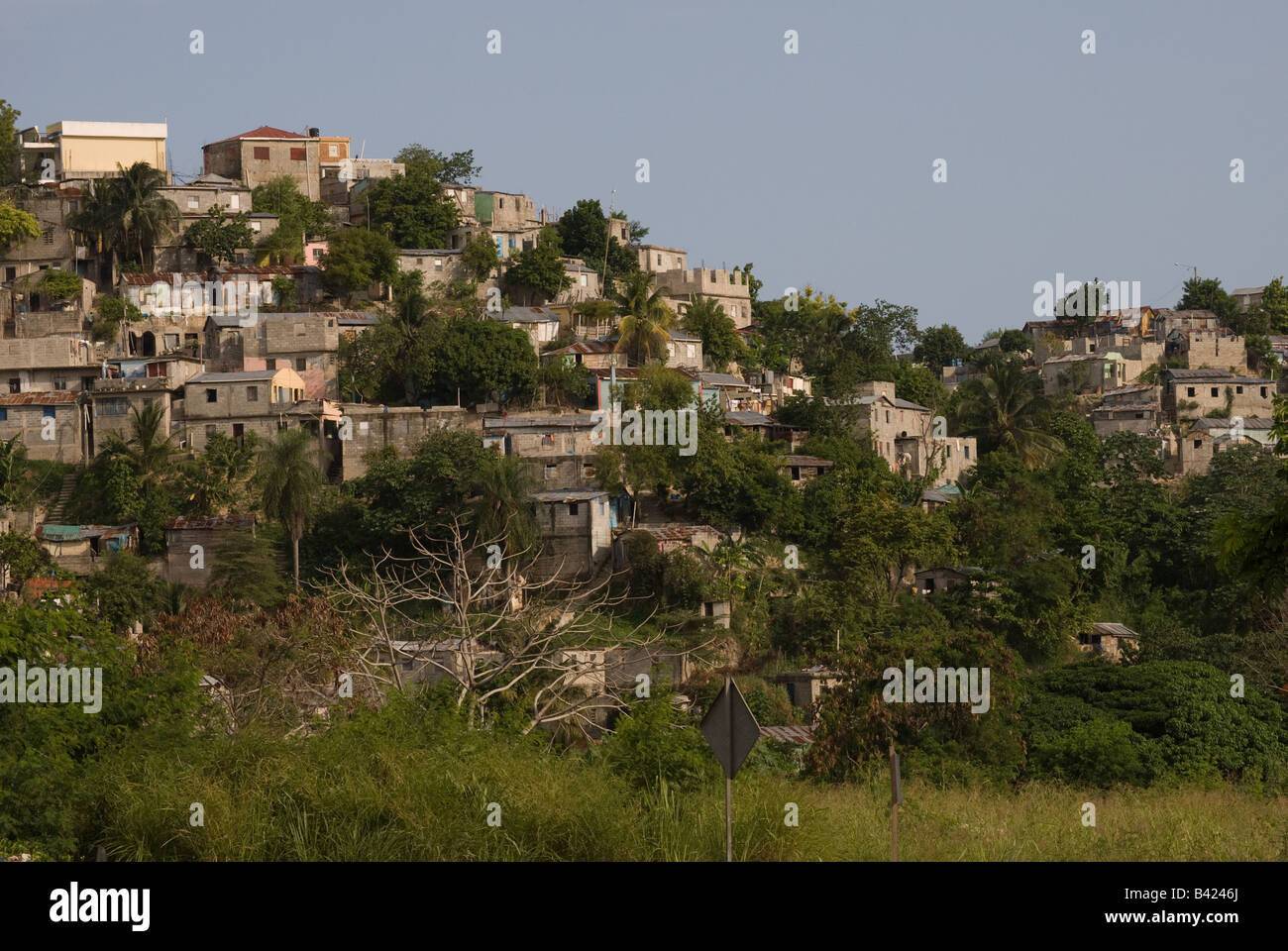A poor neighborhood in a un-development country, characterized by an ...