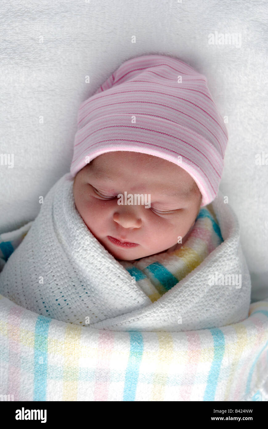 A newborn baby swaddled in blankets Stock Photo - Alamy