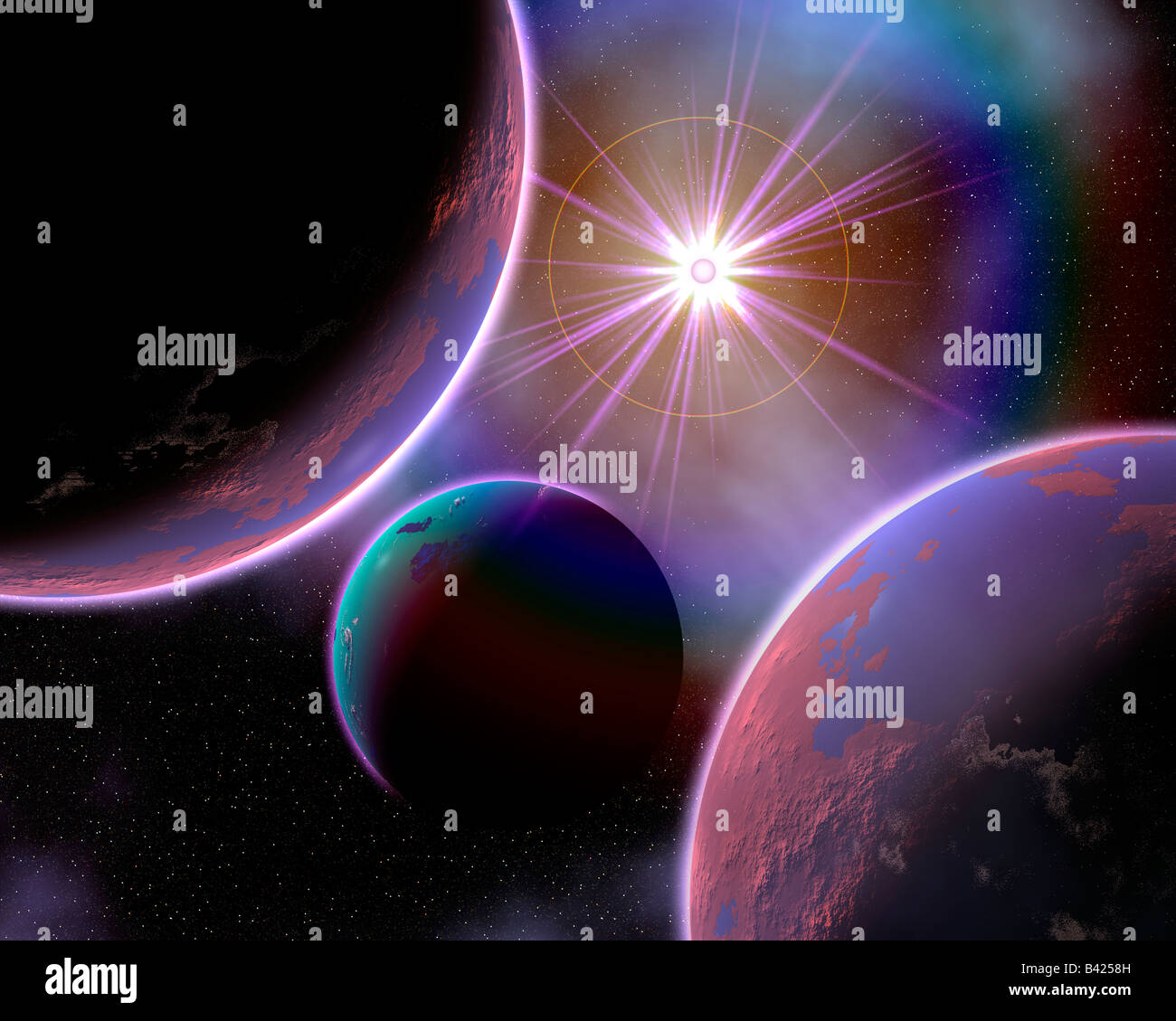 Twin Worlds,A SciFi ,Fantasy Concept Image Stock Photo - Alamy