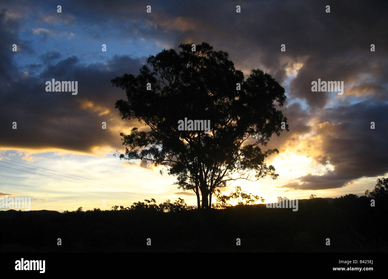 Sunset in the Outback, Queensland, Australia Stock Photo - Alamy
