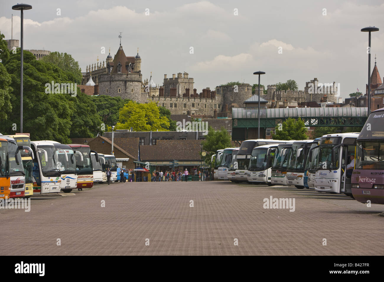 Coach Park Below Windsor Castle Showing Castle Coaches And Terminus ...