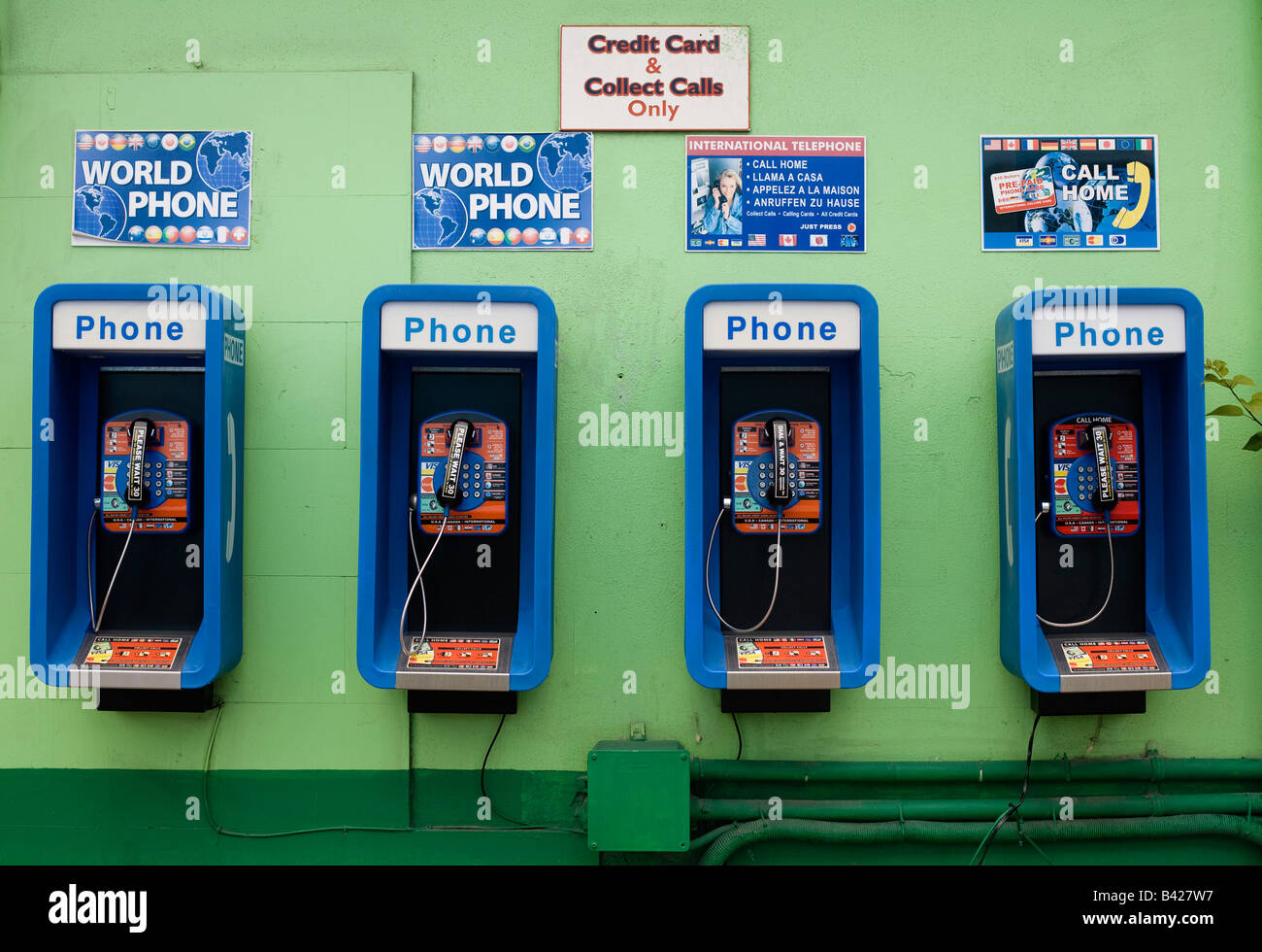 World Phone international phone call boxes in the capitol St John's ...