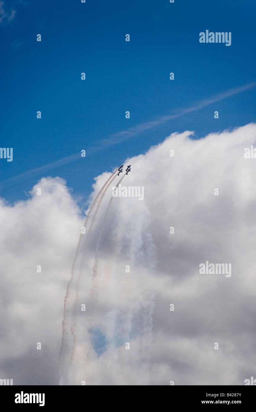 The Yakovlev aerial display team over the Mersey River at Liverpool at ...