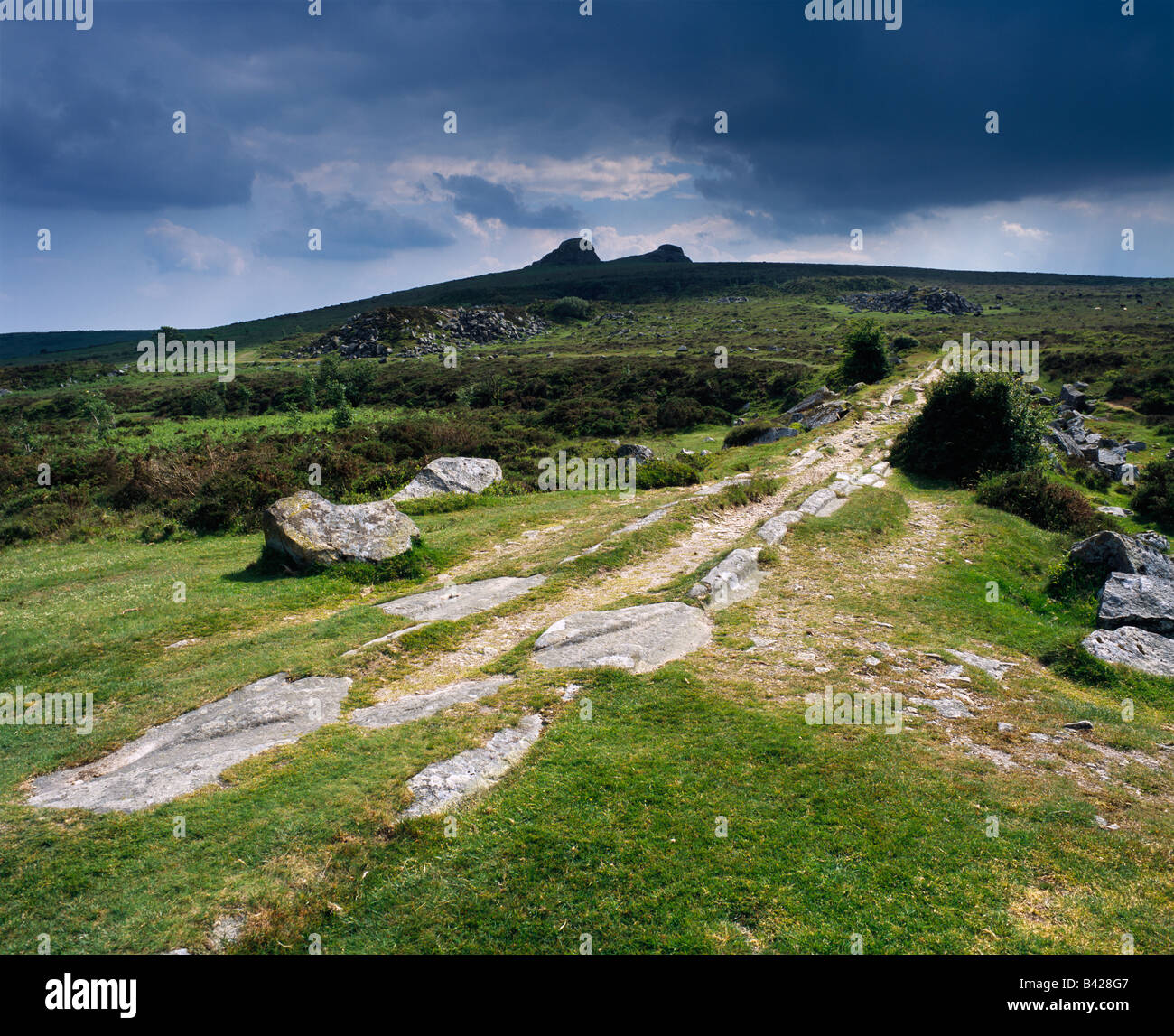 Haytor Granite Tramway leading to Haytor Quarry in Dartmoor National ...