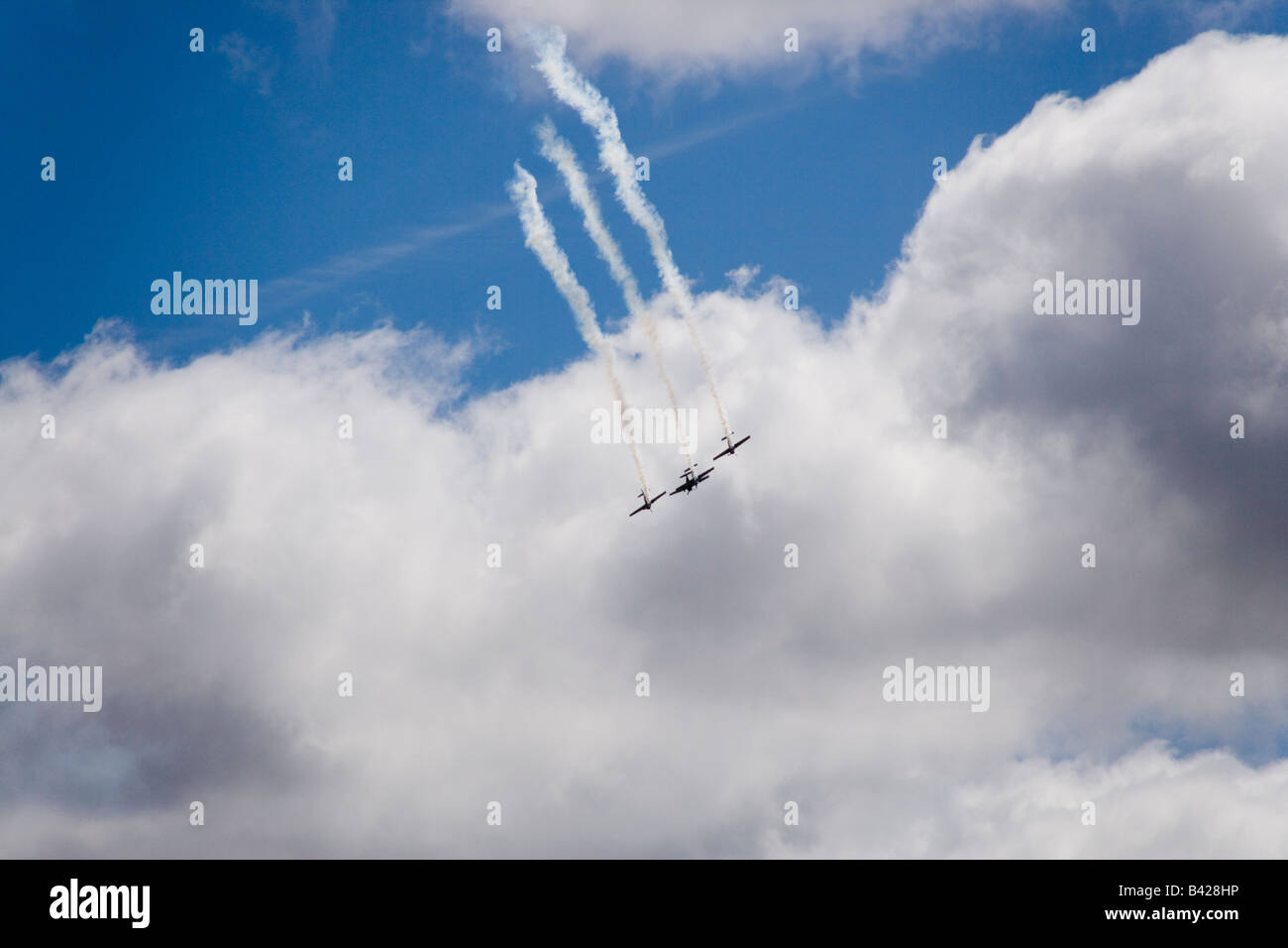 The Yakovlev aerial display team over the Mersey River at Liverpool at ...
