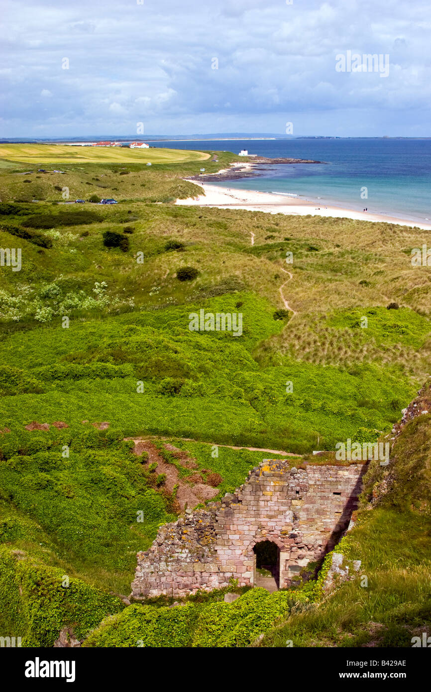 Bamburgh coast and beach Northumberland Great Britain UK 2008 Stock ...