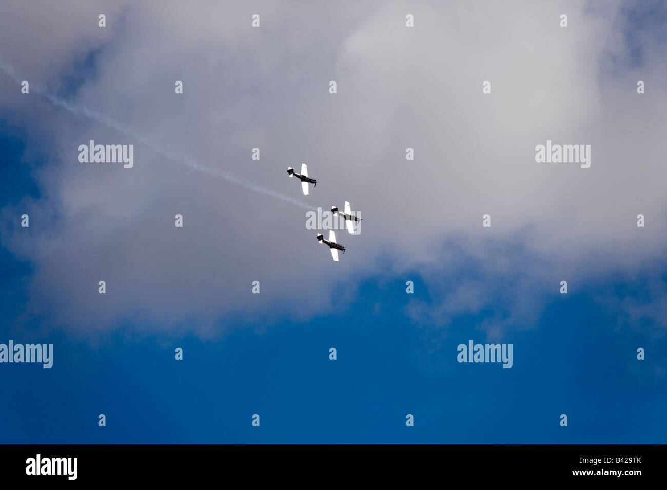 The Yakovlev aerial display team over the Mersey River at Liverpool at ...