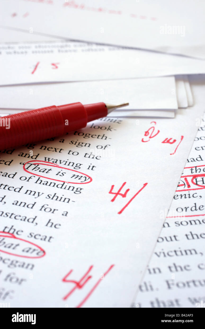 Editing an English language document Stock Photo - Alamy