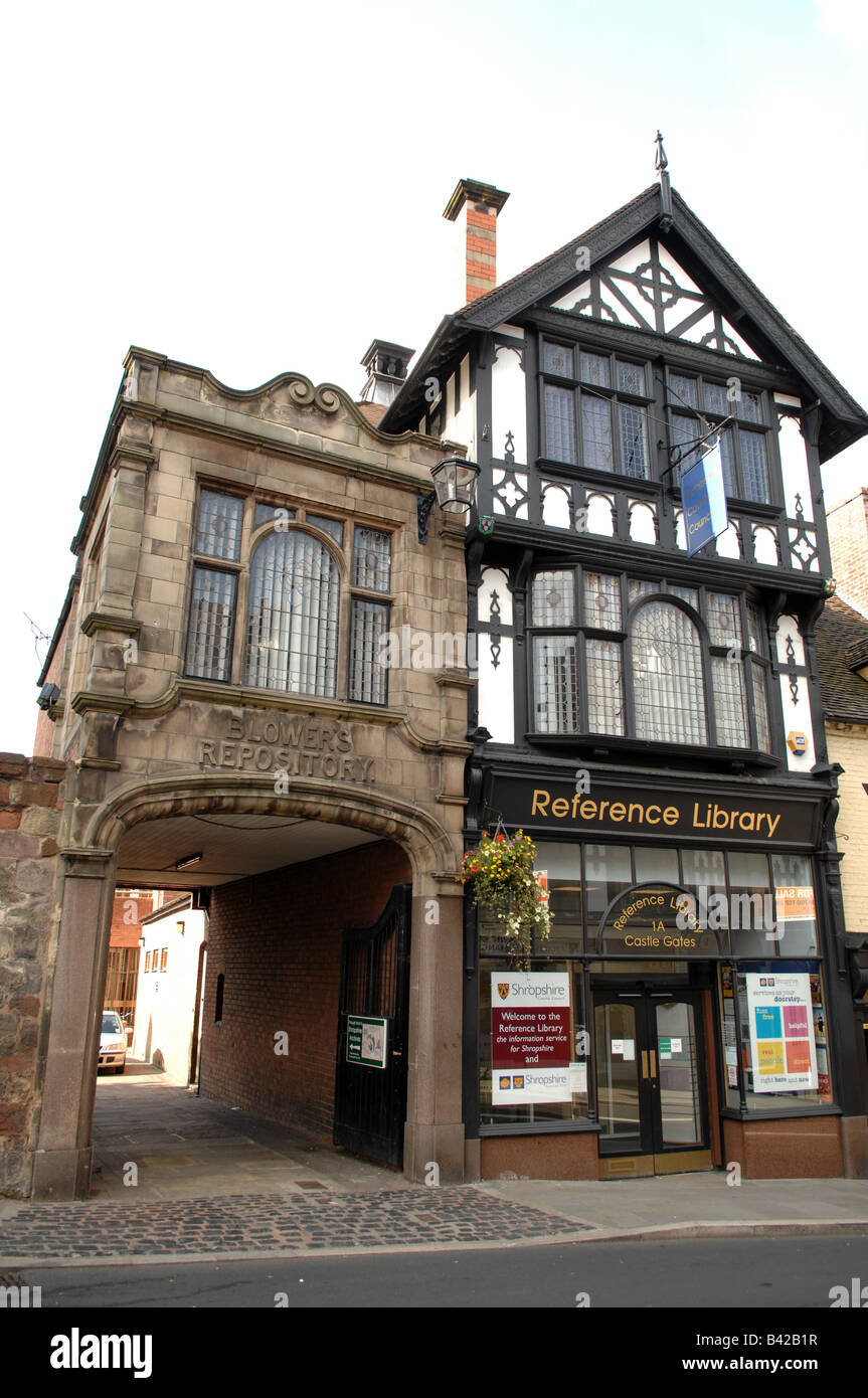 Reference Library in Shrewsbury Shropshire England Uk Stock Photo - Alamy