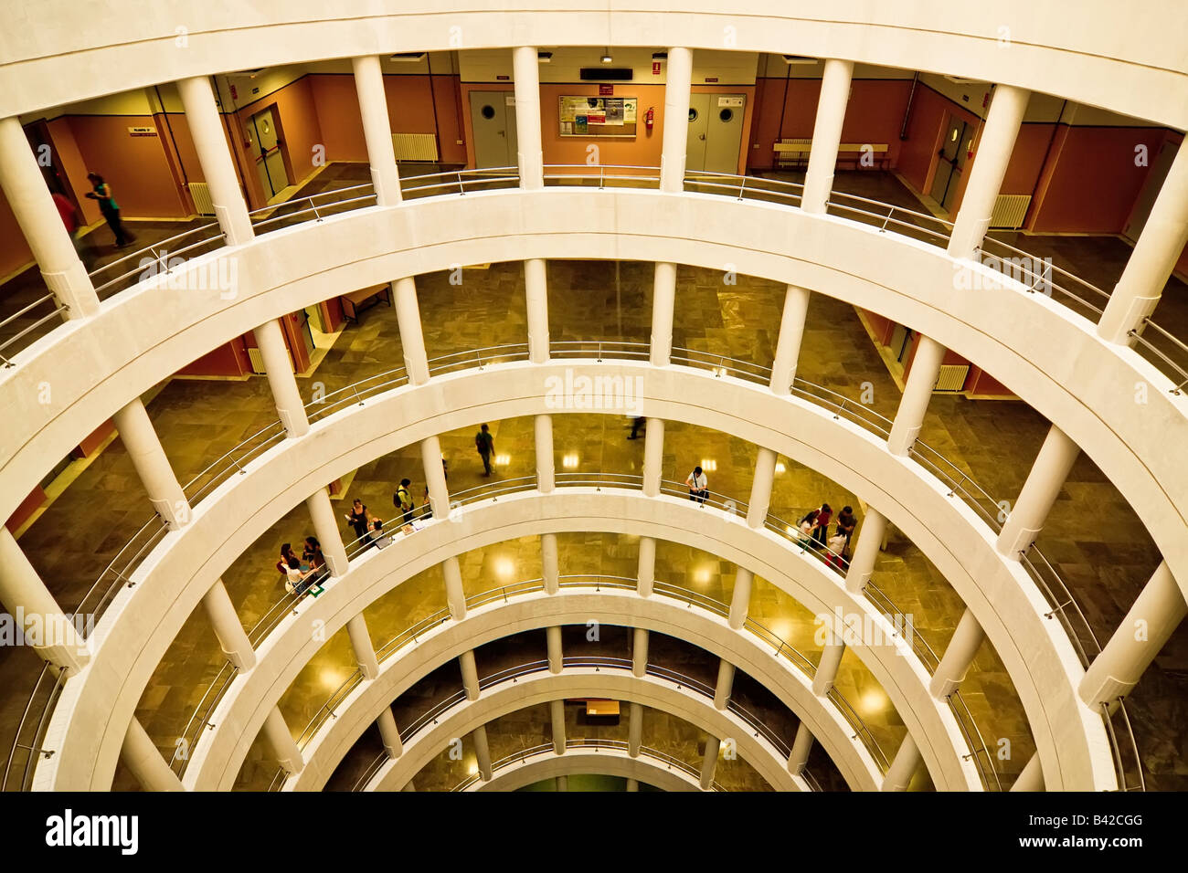 Building interior with huge circle hall Stock Photo - Alamy
