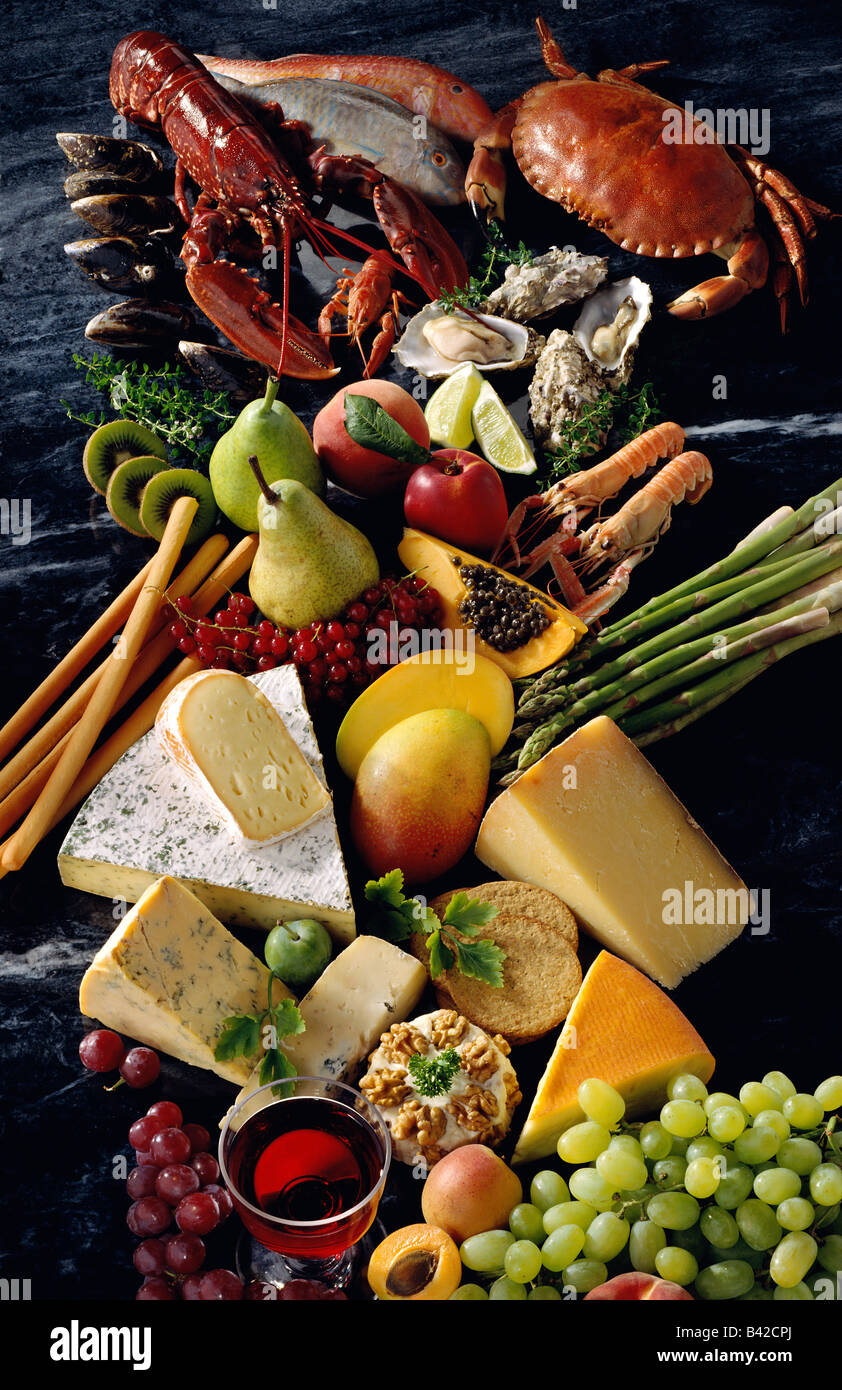 Still life of fine ingredients editorial food Stock Photo - Alamy