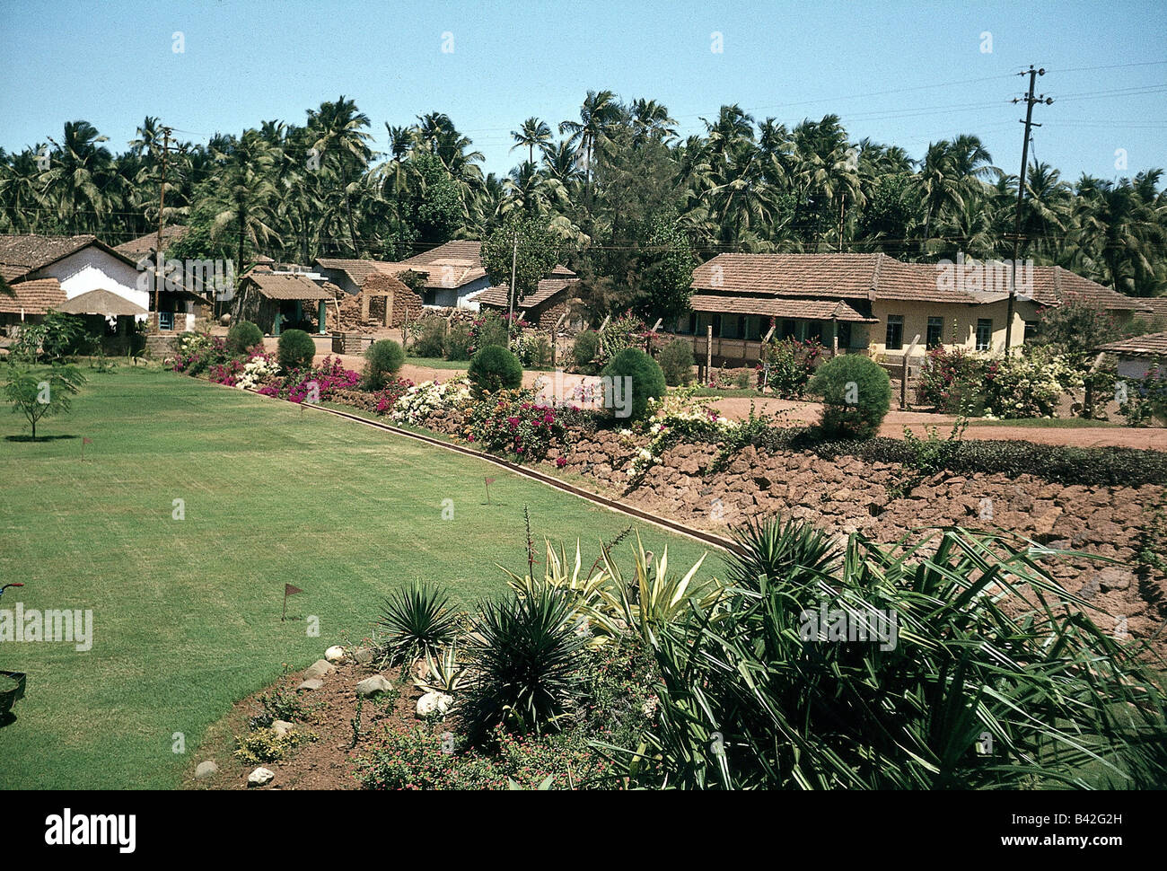 geography / travel, India, Goa, village, 1980, houses, palm tree Stock ...