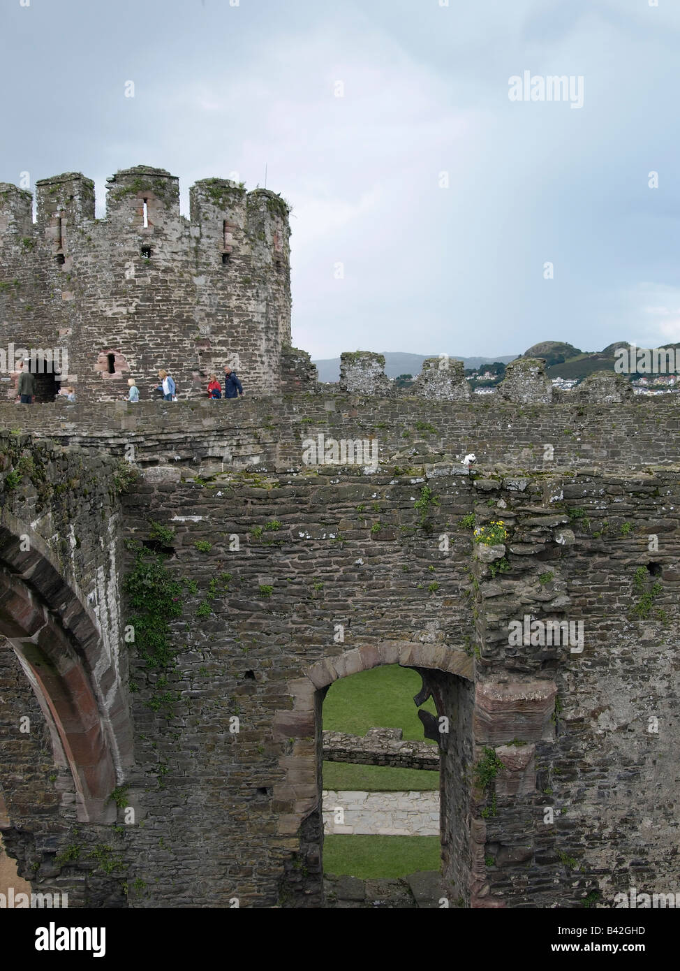 Interior of Conwy Castle. A world heritage site constructed in the 13th ...