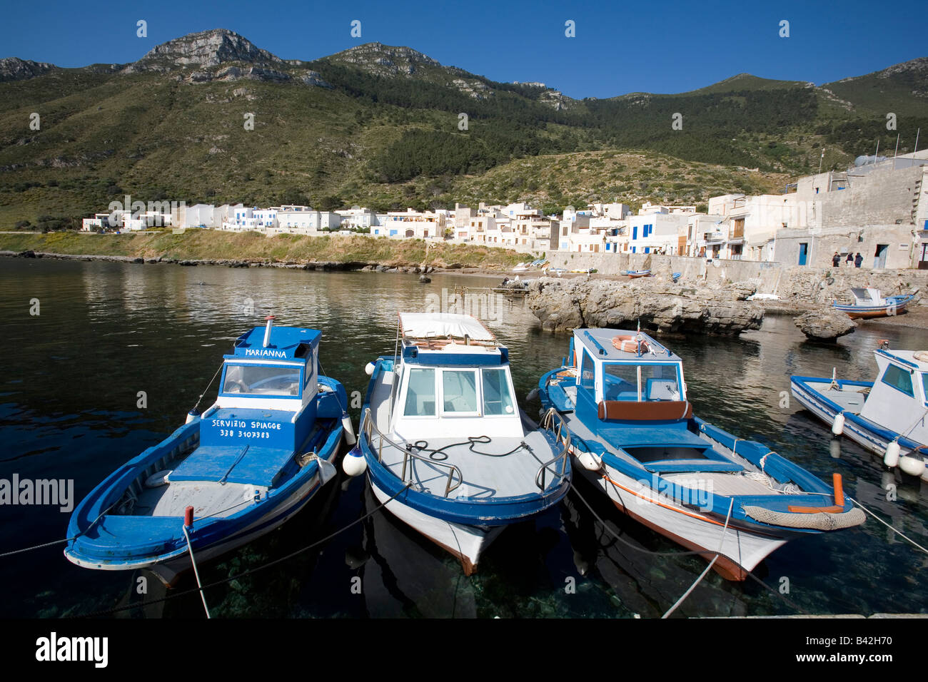 Fisherman Boats in the Harbour at Marettimo Island Marettimo Aegadian ...